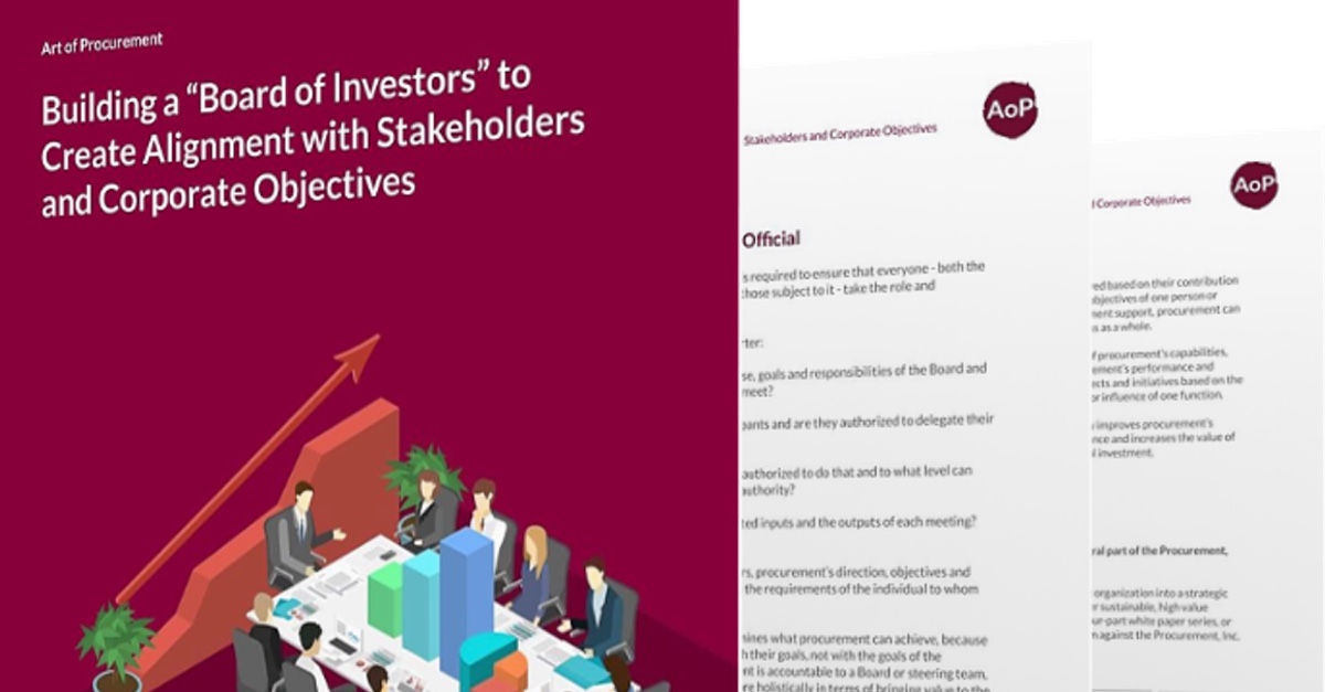 Building a Board of Investors to Align Procurement with Stakeholders
